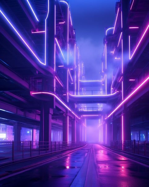 The City with Cyberpunk and Neon Noir Vibes