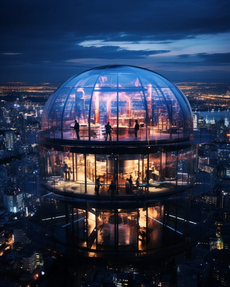The Cyberpunk Neon Observation Decks