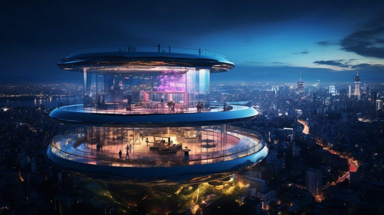 The Cyberpunk Neon Observation Decks