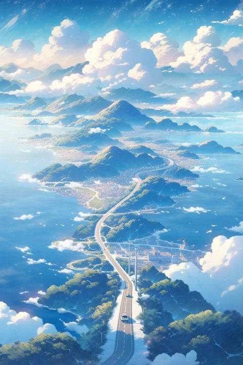 The Highway to a Coastal Town with Waterfront View