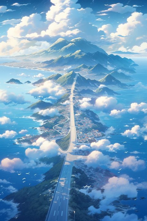 The Highway to a Coastal Town with Waterfront View