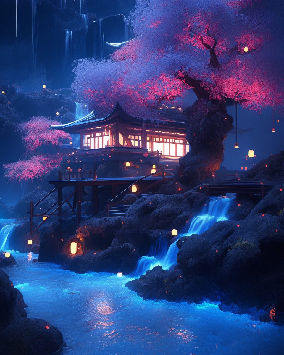 Traditional Japanese Houses Surrounded By Natural Landscapes