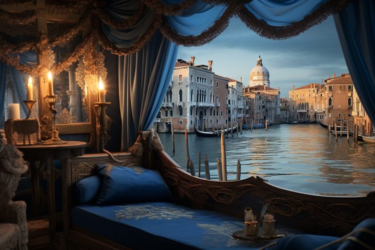 Venetian Style Bedroom with a View of the Venice River