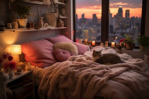 A Comfy and Cozy Bedroom with a View