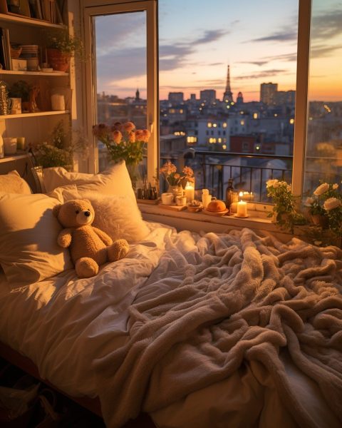 A Comfy and Cozy Bedroom with a View