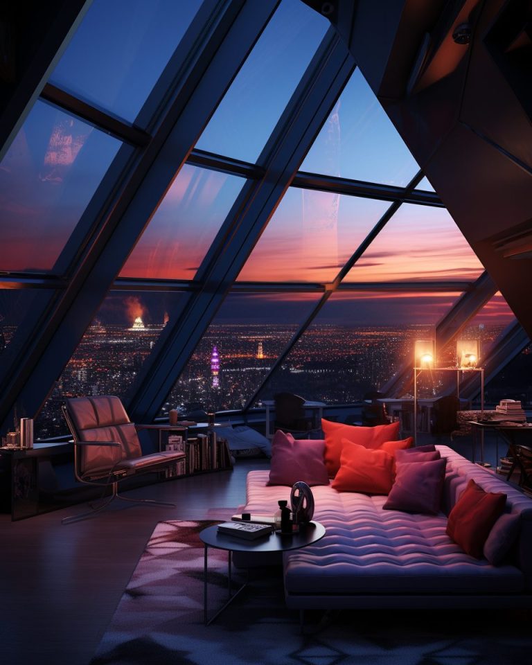 Apartment Interiors with Cyberpunk Vibes