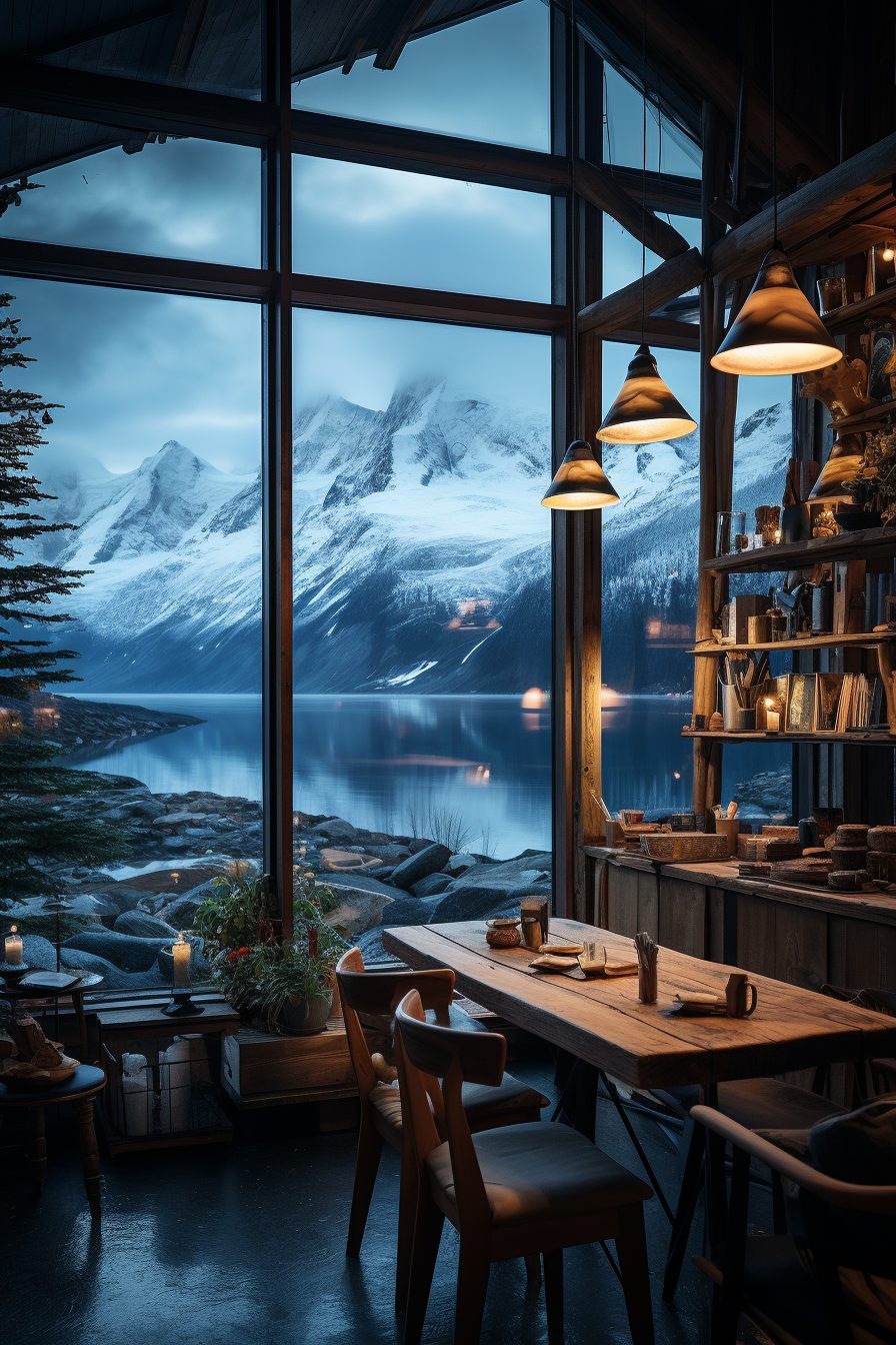 Cafes with Snow-Covered Landscape Views