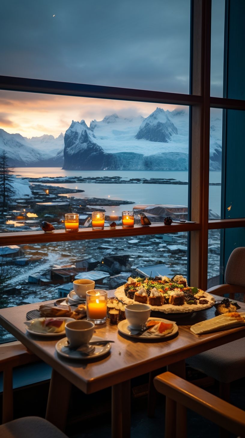 Cafes with Snow-Covered Landscape Views
