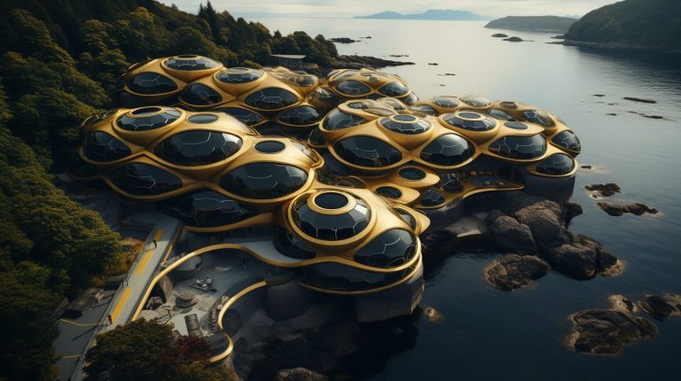 Futuristic Waterfront Buildings