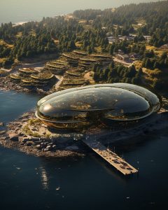 Futuristic Waterfront Buildings