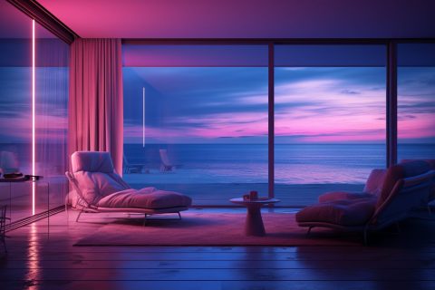 Neon Beach Houses with Amazing Ocean Views