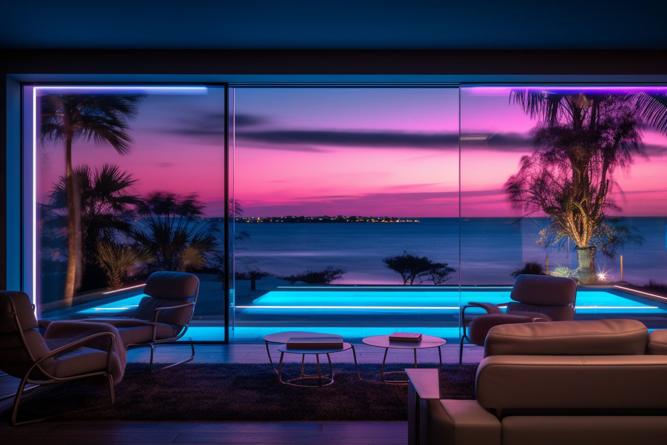 Neon Beach Houses with Amazing Ocean Views