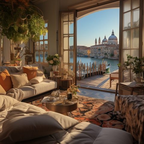 A Home in Italy with a View of Venice River
