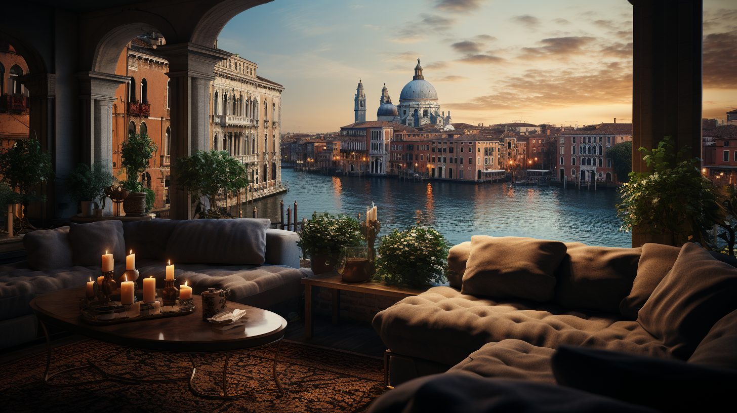 A Home in Italy with a View of Venice River