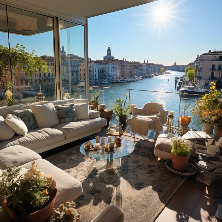 A Home in Italy with a View of Venice River