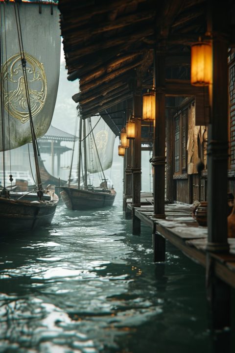 An Old Traditional Japanese Port Town
