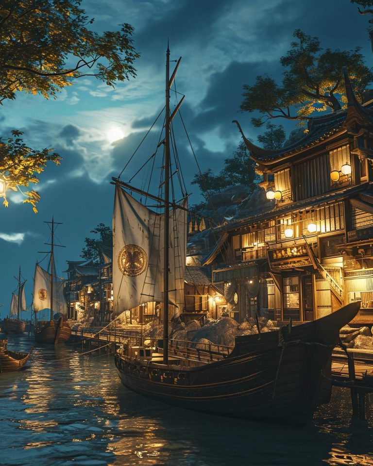 An Old Traditional Japanese Port Town