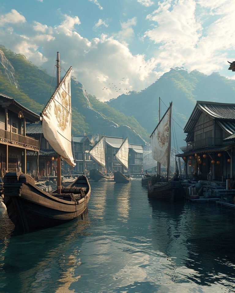 An Old Traditional Japanese Port Town