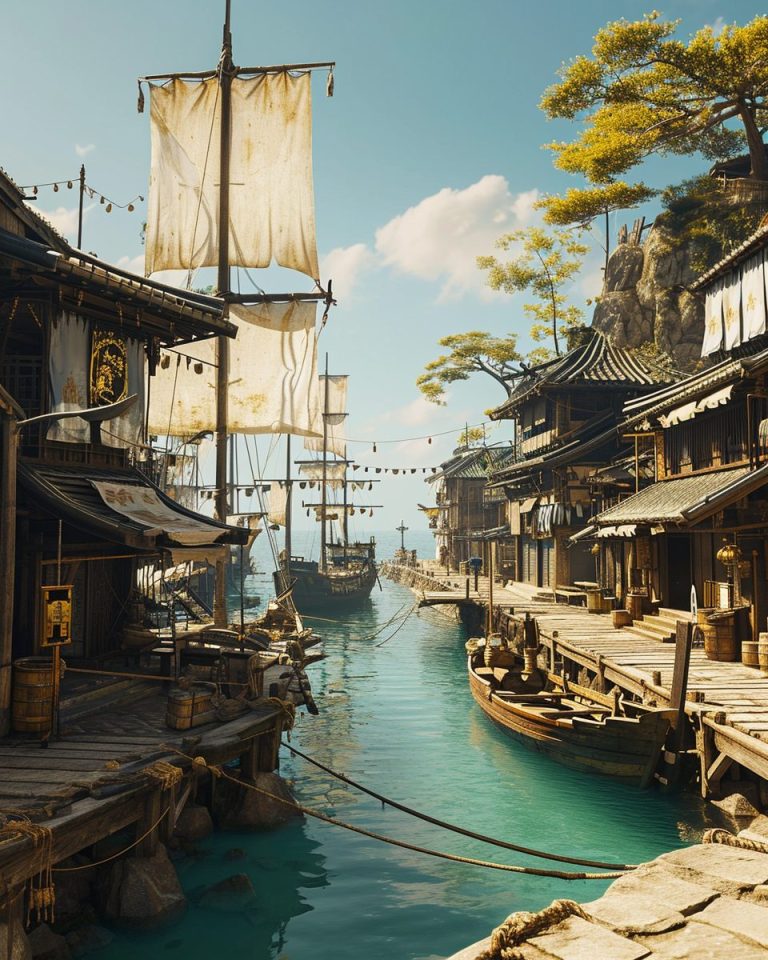An Old Traditional Japanese Port Town
