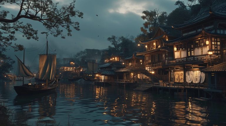 An Old Traditional Japanese Port Town