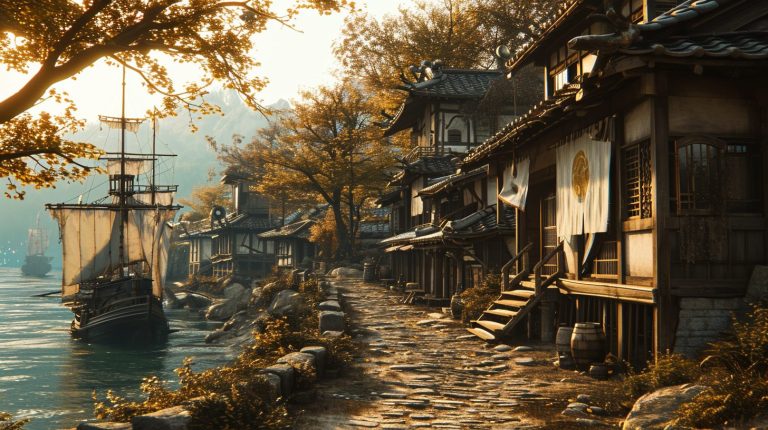 An Old Traditional Japanese Port Town