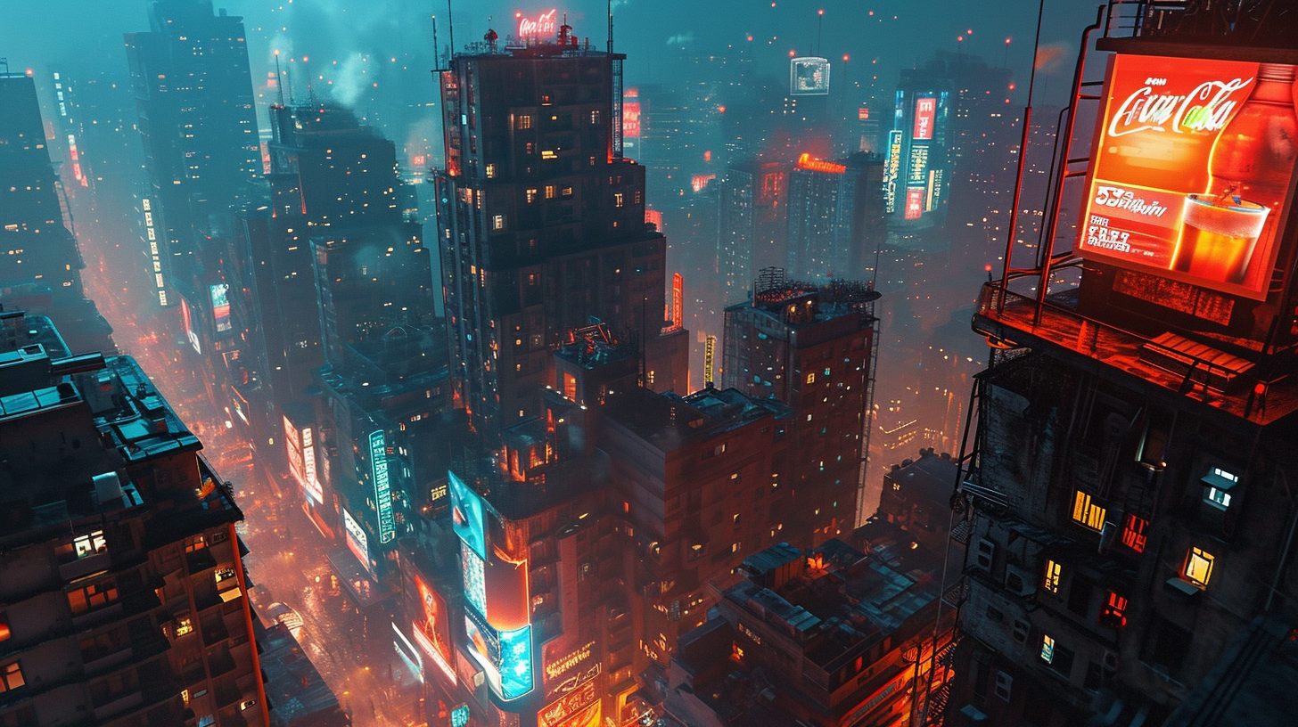Apartment Buildings in Hong Kong with Neon Signs