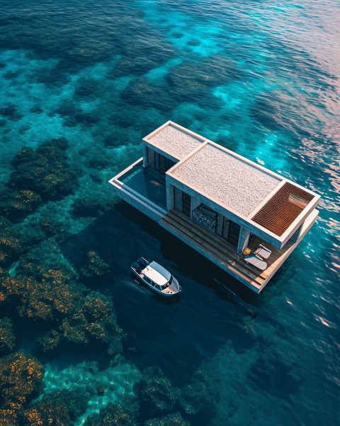 Modern Waterside Houses with Beautiful Blue Sea Views