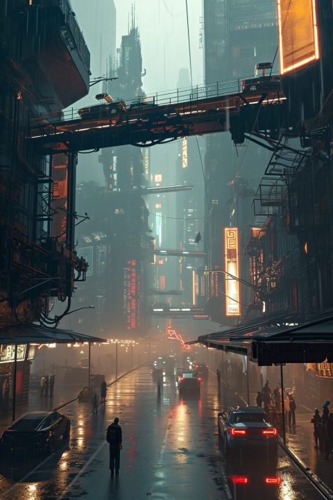 The Futuristic Architecture Design of Cyberpunk City