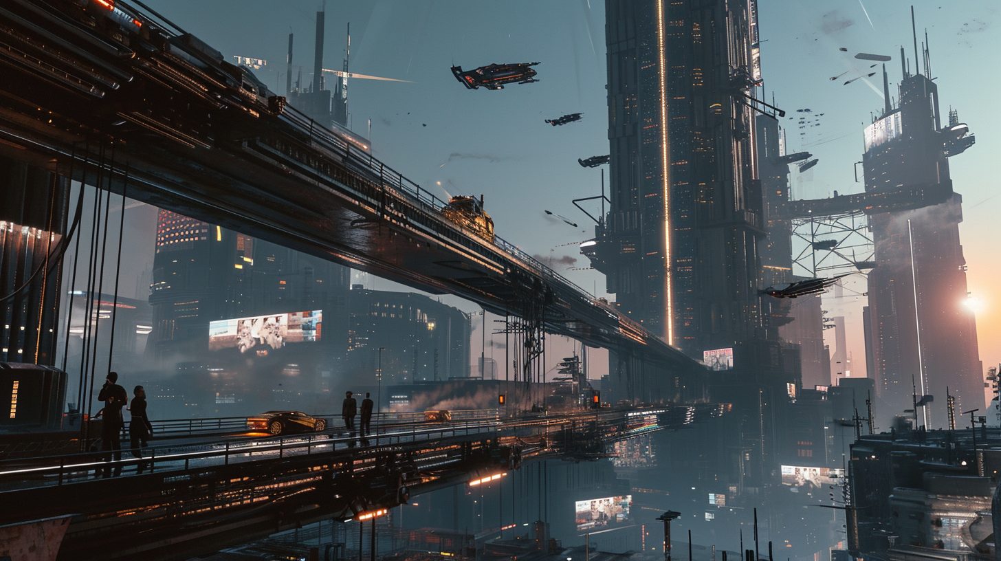 The Futuristic Architecture Design of Cyberpunk City