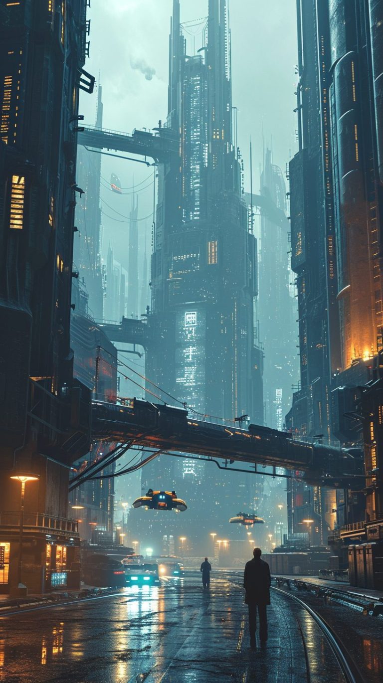 The Futuristic Architecture Design of Cyberpunk City