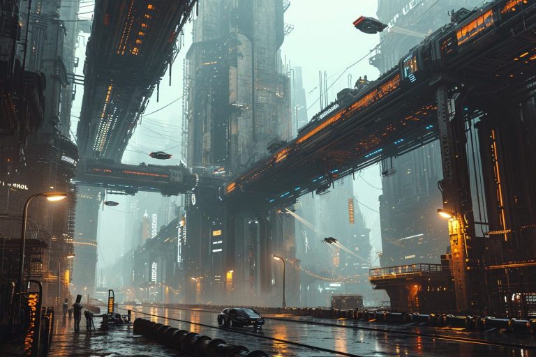 The Futuristic Architecture Design of Cyberpunk City