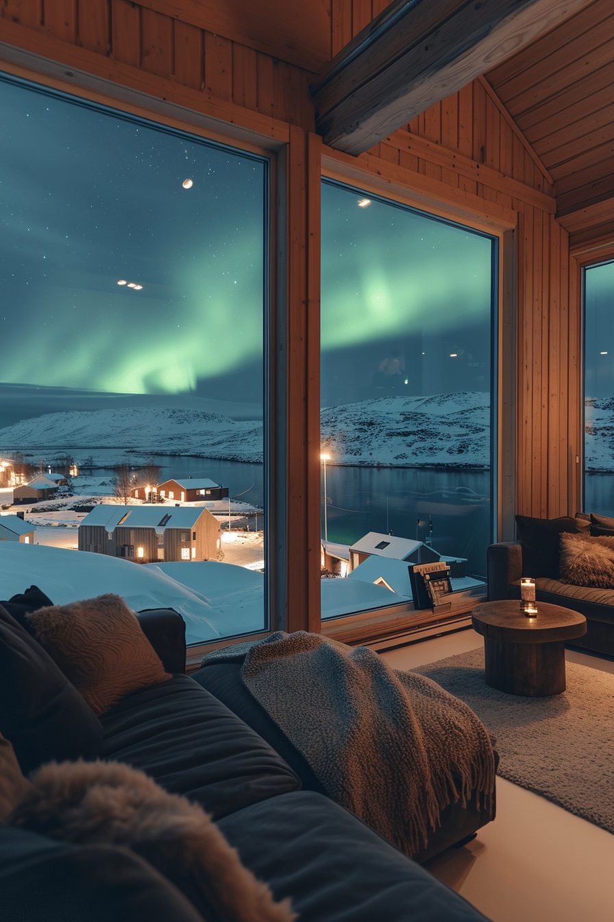 A Cozy and Warm Home with an Aurora Borealis View