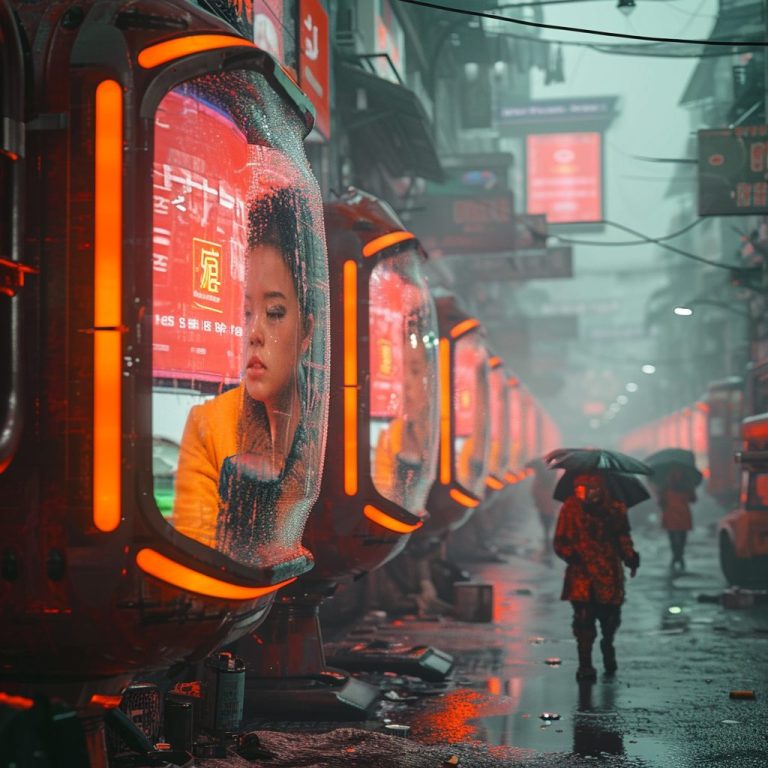 Cyberpunk Urban Landscapes of Colorful Visuals