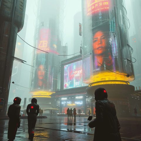 Cyberpunk Urban Landscapes of Colorful Visuals