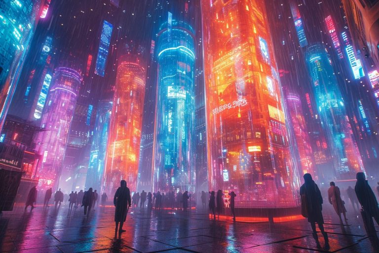 Cyberpunk Urban Landscapes of Colorful Visuals