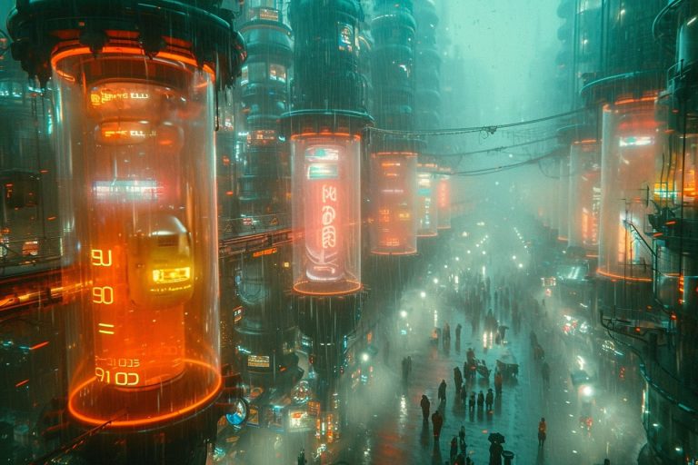 Cyberpunk Urban Landscapes of Colorful Visuals