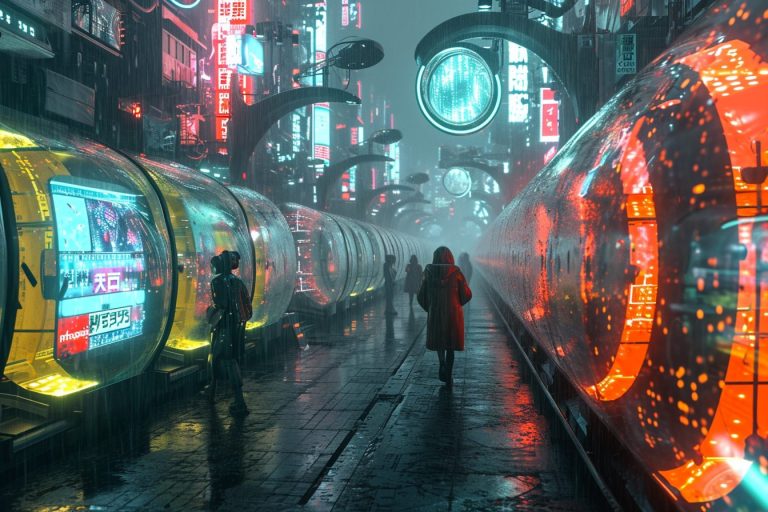 Cyberpunk Urban Landscapes of Colorful Visuals