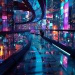 Futuristic Footbridges of Cyberpunk City