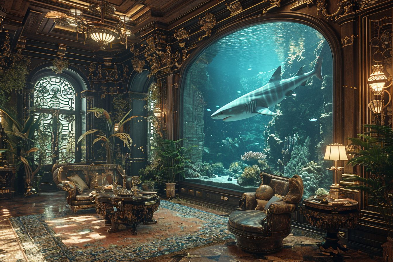 Luxurious Home Interiors with an Amazing Aquarium