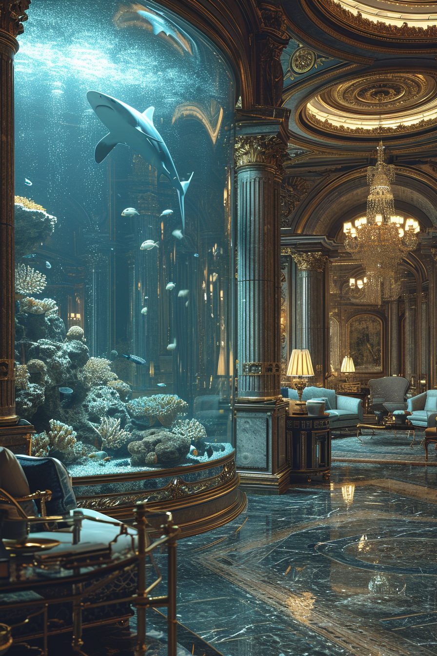 Luxurious Home Interiors with an Amazing Aquarium