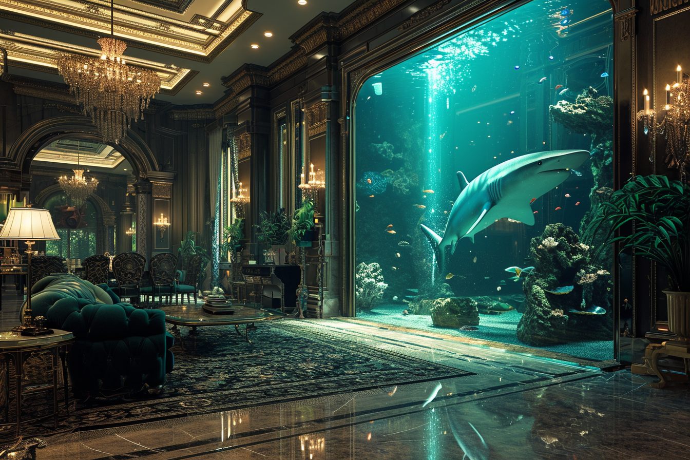 Luxurious Home Interiors with an Amazing Aquarium