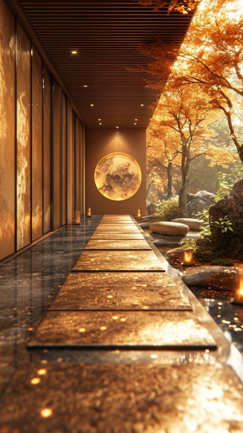 Luxurious Traditional Japanese-Style Interiors with Intricate Gold Details