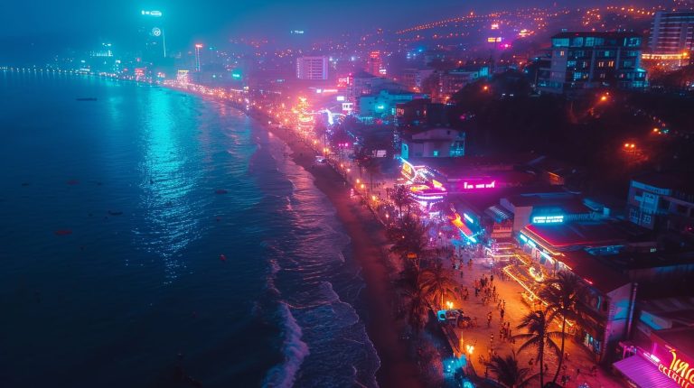 The Colorful Neon Coastal Shops