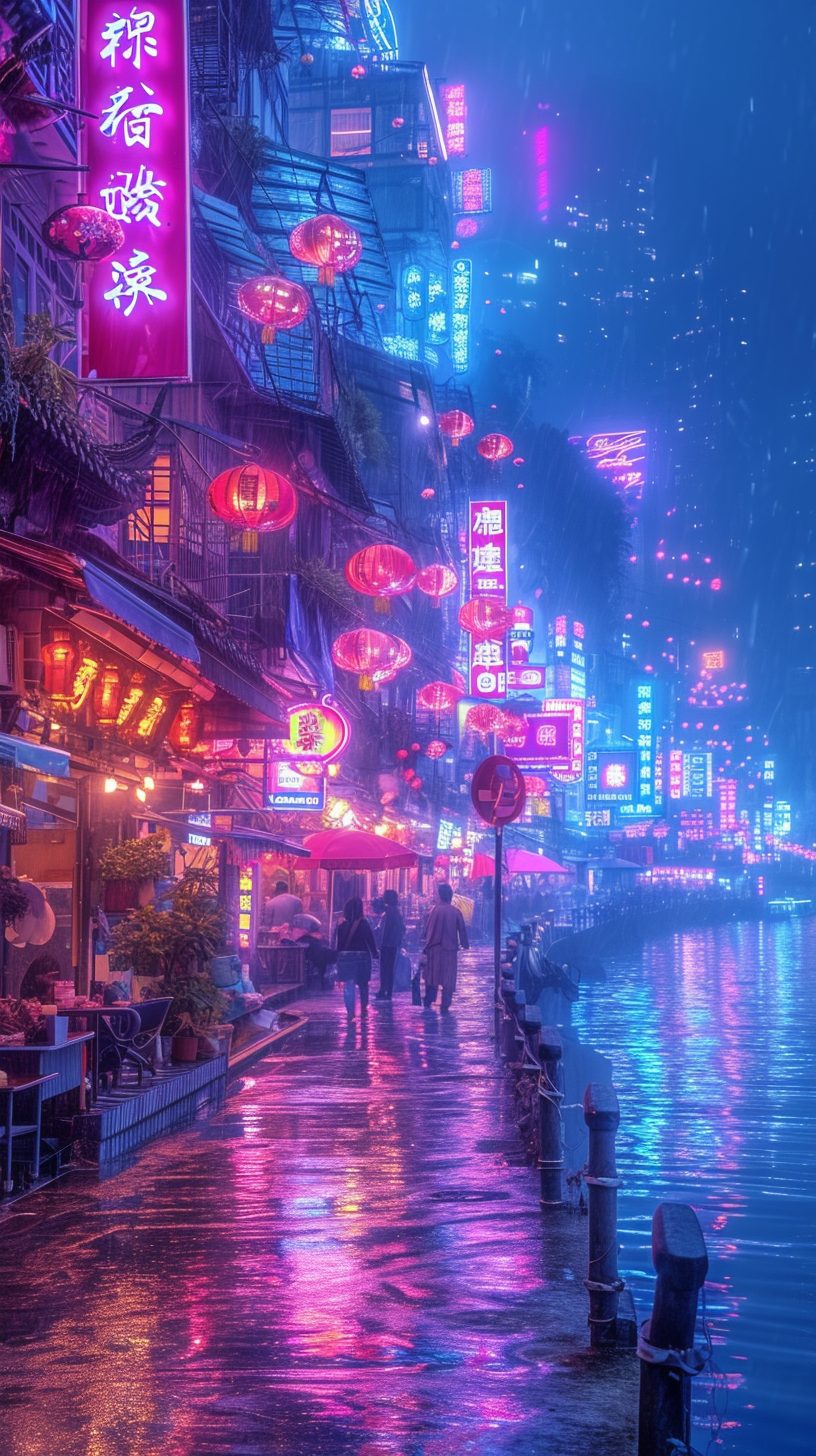 The Colorful Neon Coastal Shops
