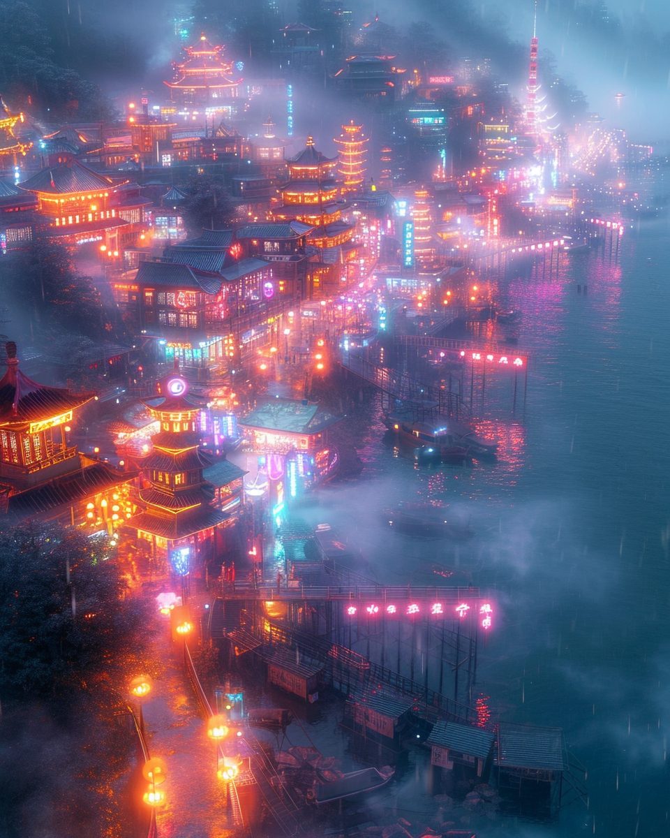 The Colorful Neon Coastal Shops