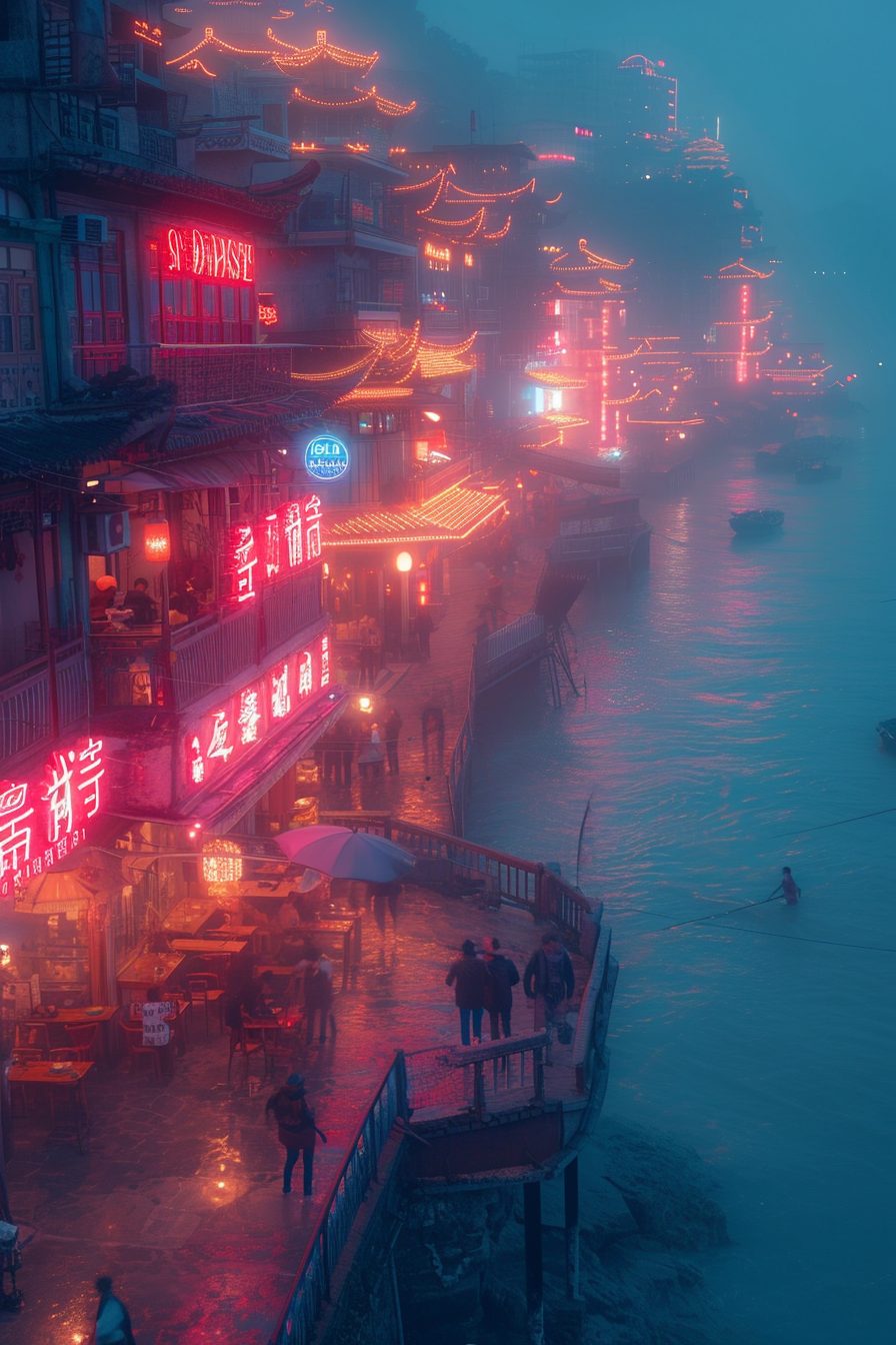 The Colorful Neon Coastal Shops