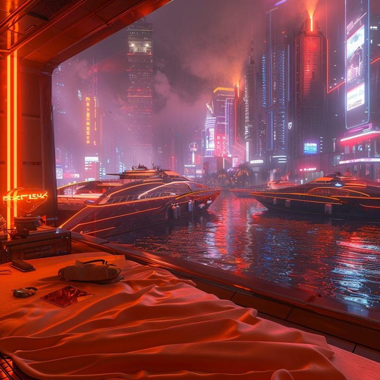 Cyberpunk Homes with Waterfront Views