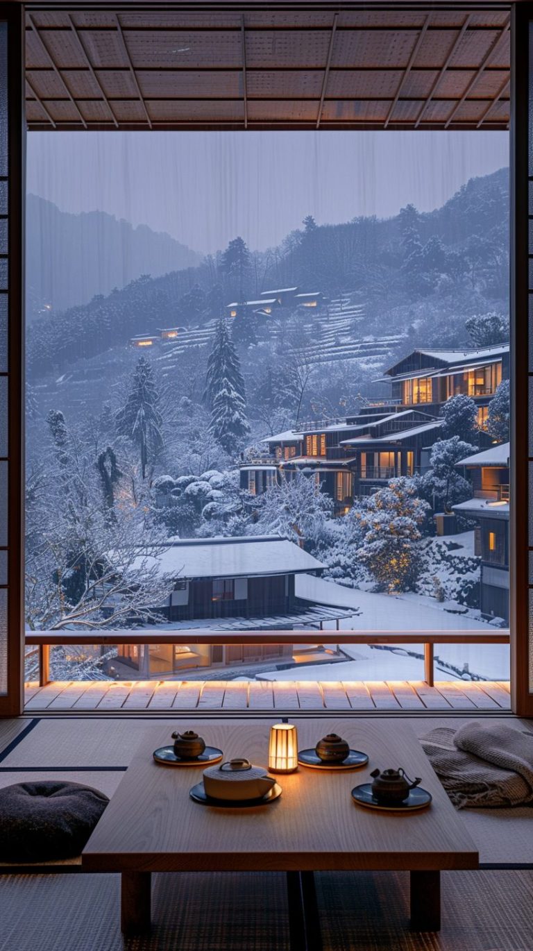 Modern Japanese-Style Homes with Snowy Views