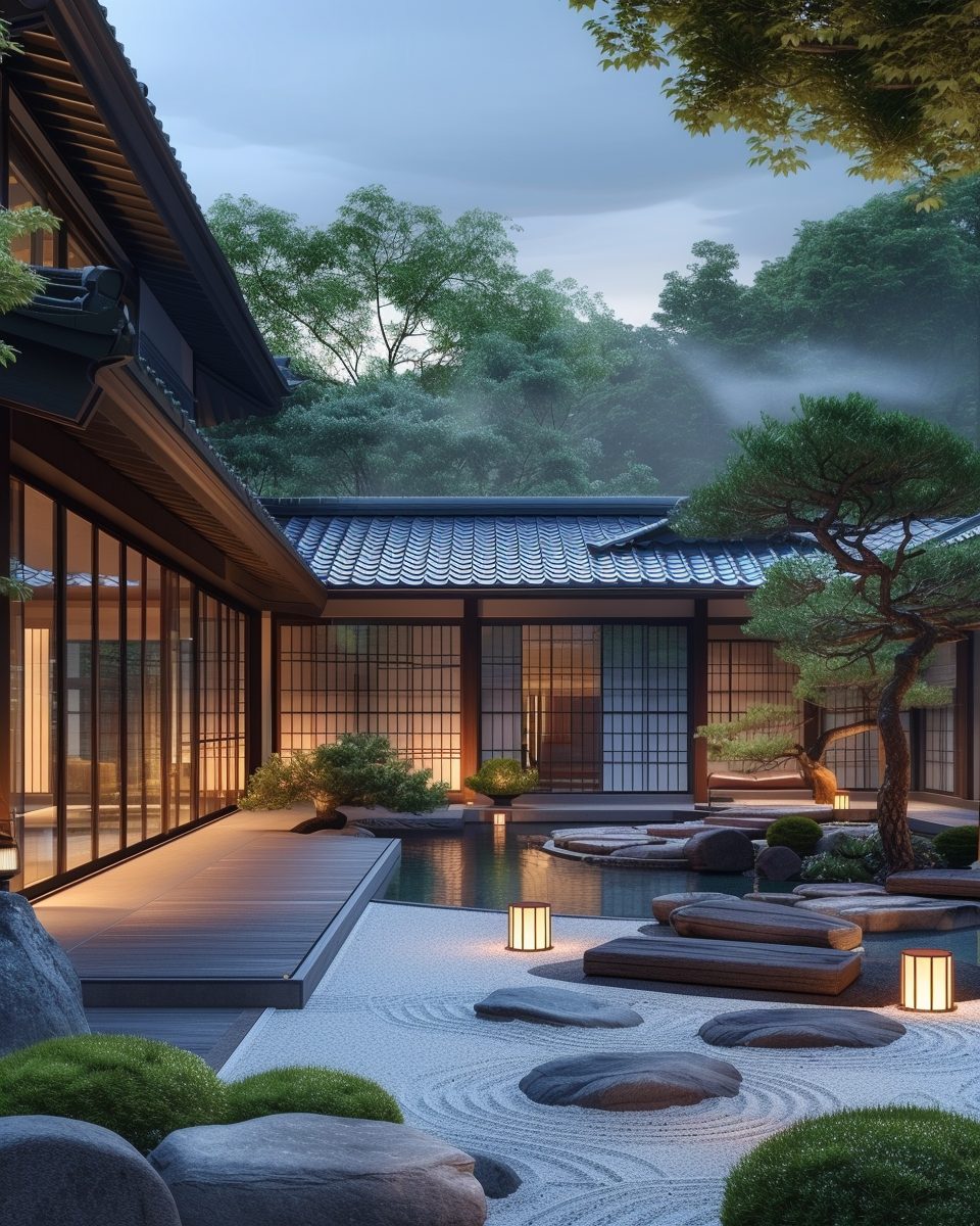 Modern Japanese Style Houses with Courtyard Gardens