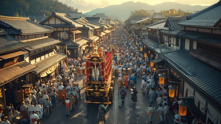 A Bustling Traditional Japanese Festival Event